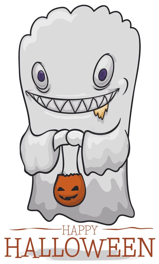 Mischievous Ghost Ready for Halloween Pranks, Vector Illustration Stock ...