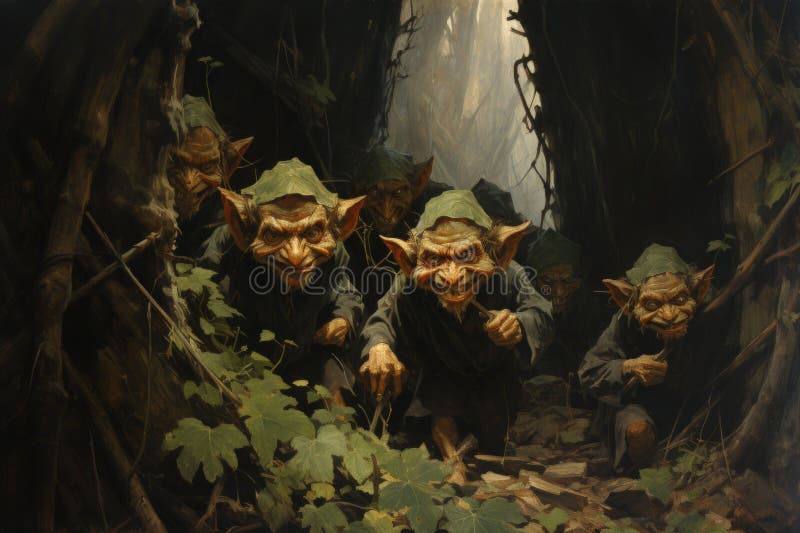 Mischievous Goblins Lurking in Shadowy Corners - Generative AI Stock ... Mischievous Goblins Lurking in Shadowy Corners - Generative AI Stock ...