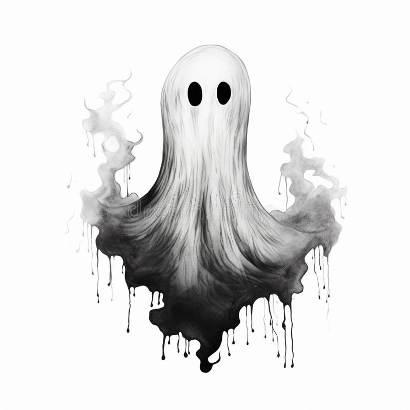 Mischievous Hand-Drawn Halloween Ghost Stock Illustration ...