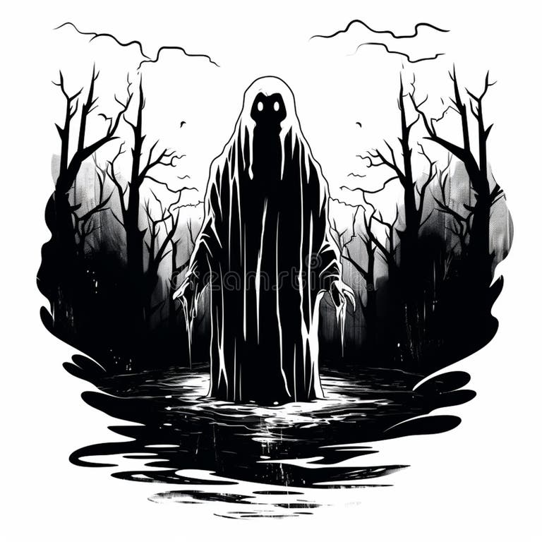 Mischievous Hand-Drawn Halloween Ghost Stock Illustration ...