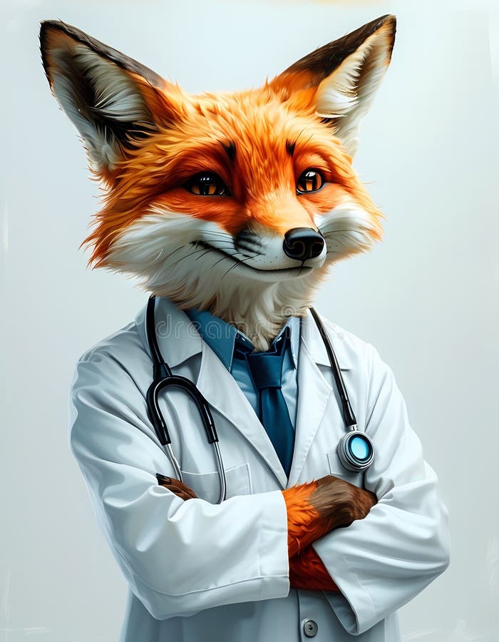 The Foxy Doctor - Generative AI Stock Illustration - Illustration of ...