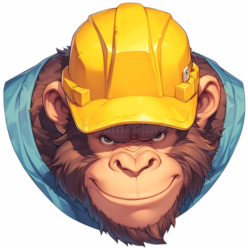 A Mischievous Monkey Sanitation Worker Cartoon Style Stock Vector ...