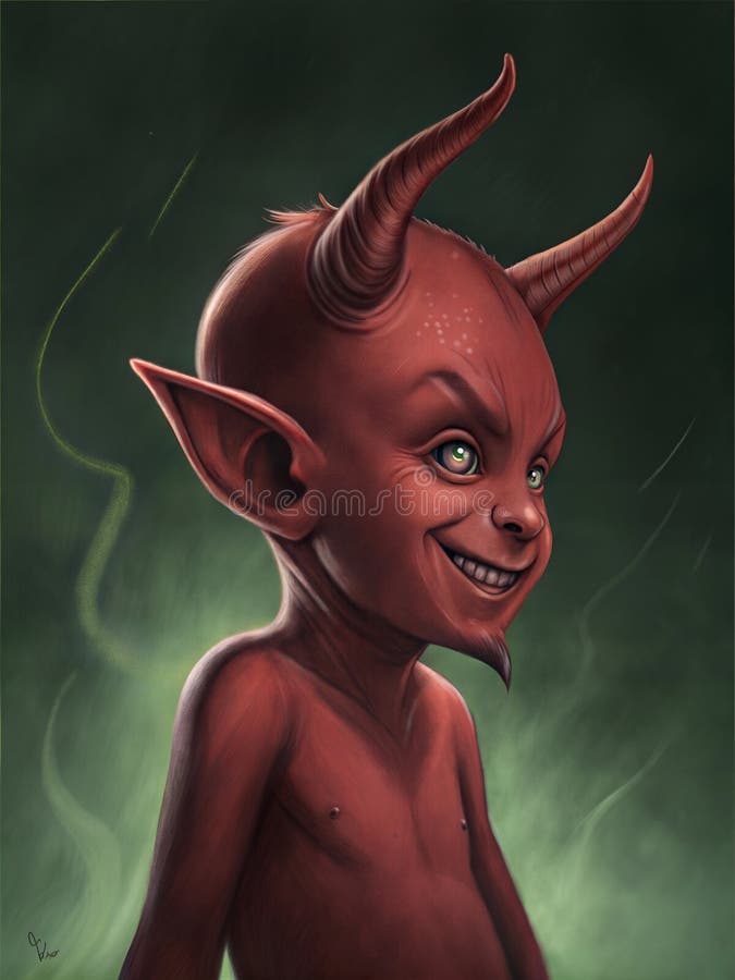 A Mischievous Red Devil Character in Cartoon Art Style. AI Generated ...