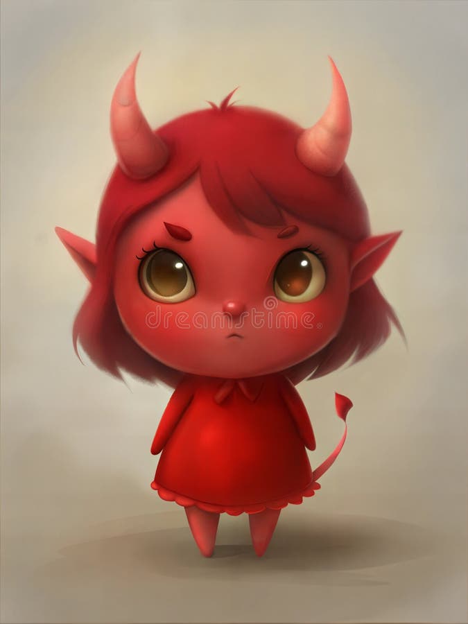 A Mischievous Red Devil Character in Cartton Art Style. AI Generated ...