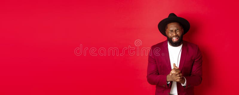 Miserable Man Begging for Help, Need Something and Crying, Pleading ...