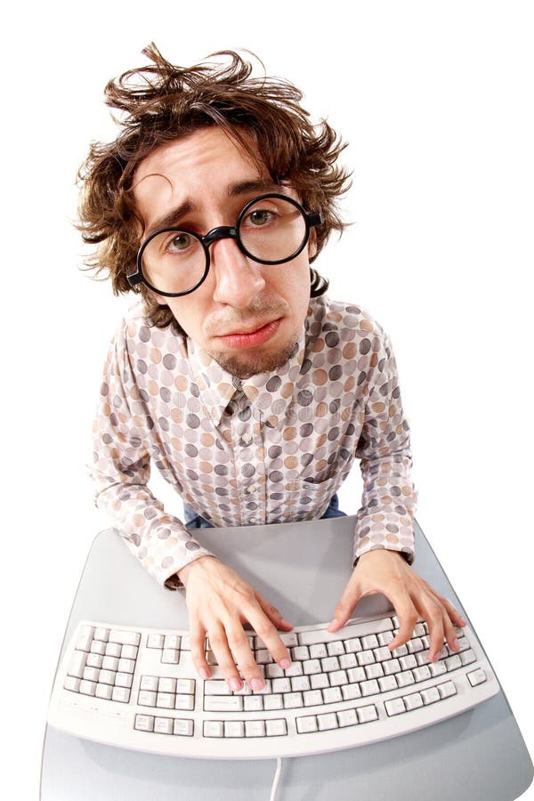 Bored office worker stock image. Image of glasses, line - 21204783