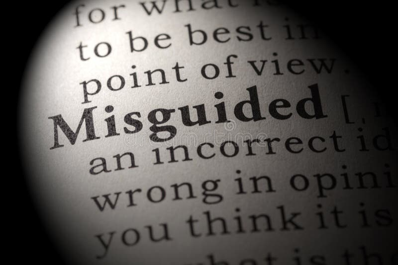 Definition of the Word Misguided Stock Photo - Image of printing ...