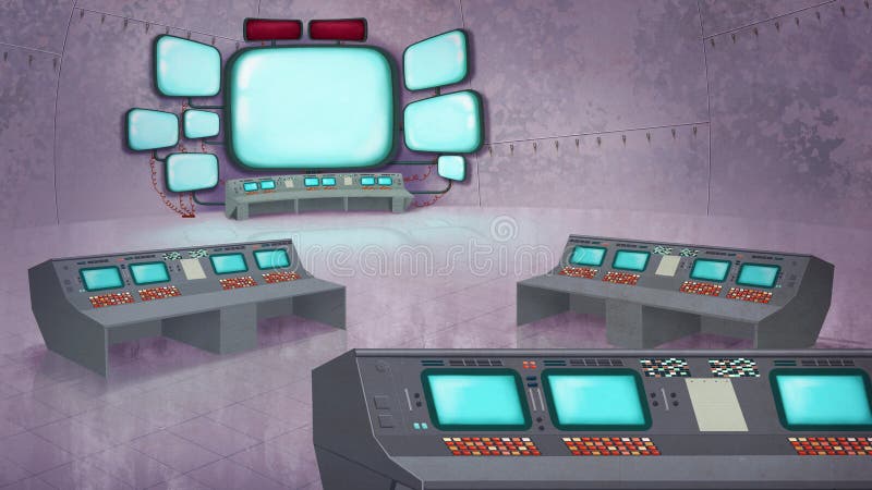 Misión Control Center stock de ilustración. Ilustración de interior ...