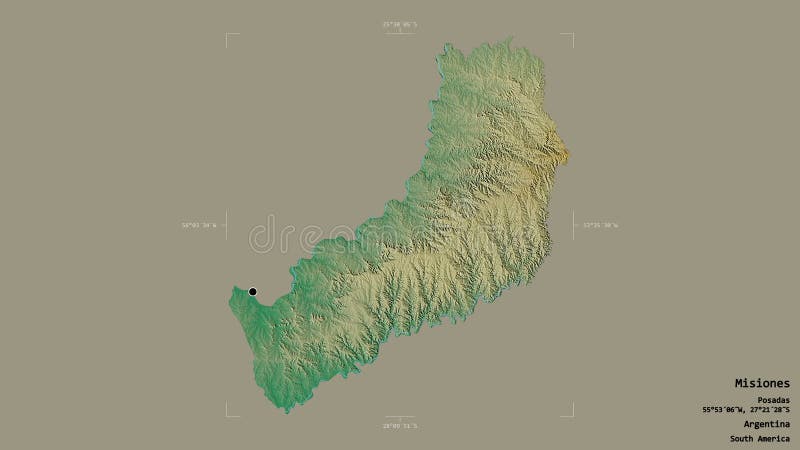 Misiones - Argentina. Bounding Box. Relief Stock Illustration ...
