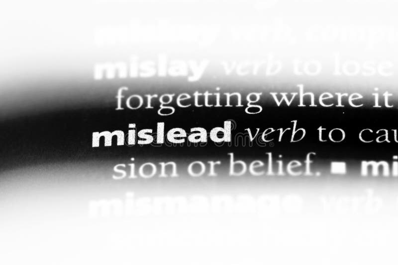 Mislead, Word with the Prefix Mis Crossed Out To Leave Lead Stock Image ...