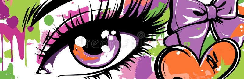 A Mismatched Bitmap Collage with Broken Hearts, Ribbons and Eyes in ...