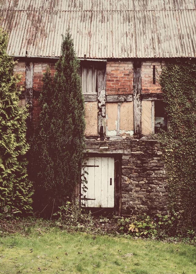 Mismatched White Door of a Run Down Barn Stock Image - Image of ...