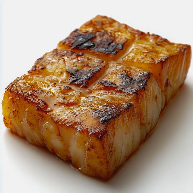 Miso Cod Deliciously Prepared on a White Plate with Vibrant Garnishes ...