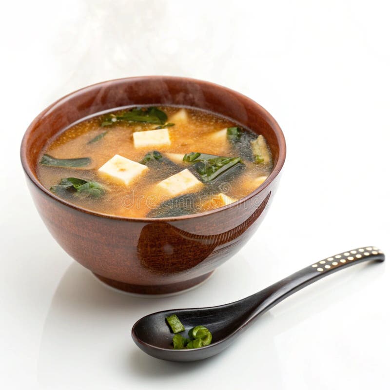 Miso Soup Isolated on White Background Stock Illustration ...