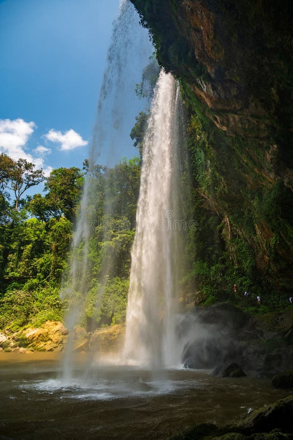 Misol Ha Waterfall in Chiapas Stock Image - Image of circular, fall ...