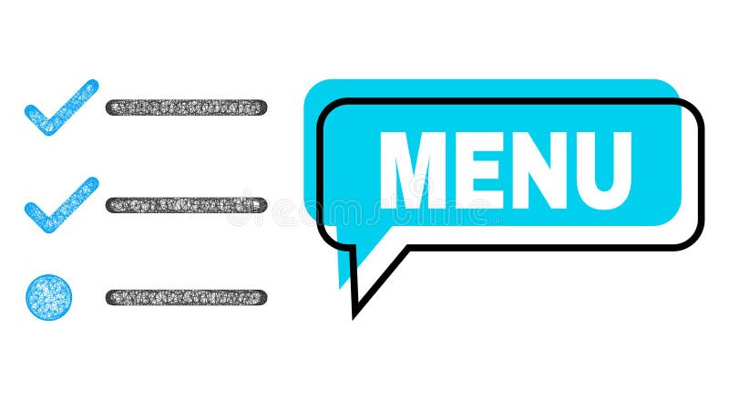 Misplaced Menu Chat Cloud and Net Mesh Checklist Icon Stock Vector ...