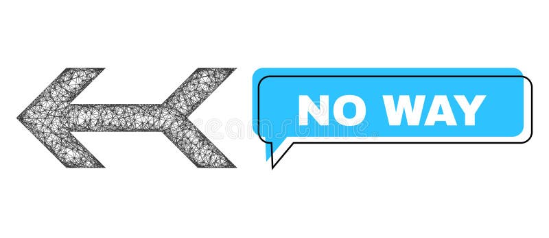 Misplaced No Way Message Balloon and Net Mesh Arrow Left Icon Stock ...