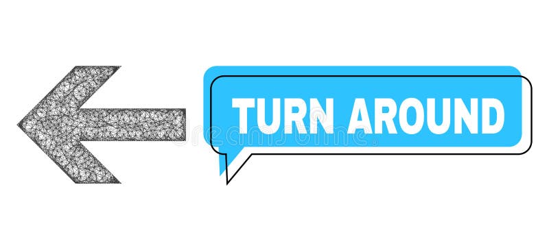 Misplaced Turn Around Chat Frame and Linear Arrow Left Icon Stock ...