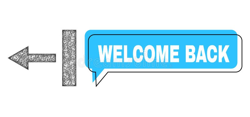Misplaced Welcome Back Chat Frame and Net Mesh Pull Left Icon Stock ...