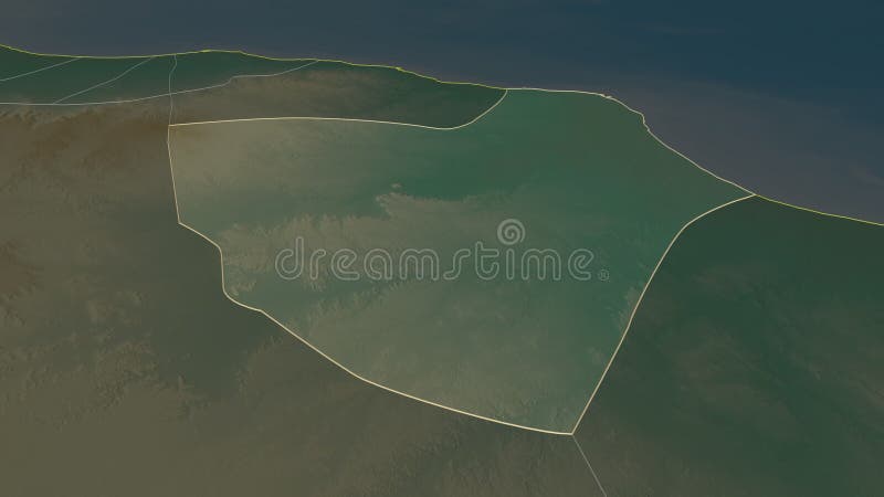 Misratah, Libya - Outlined. Relief Stock Illustration - Illustration of ...