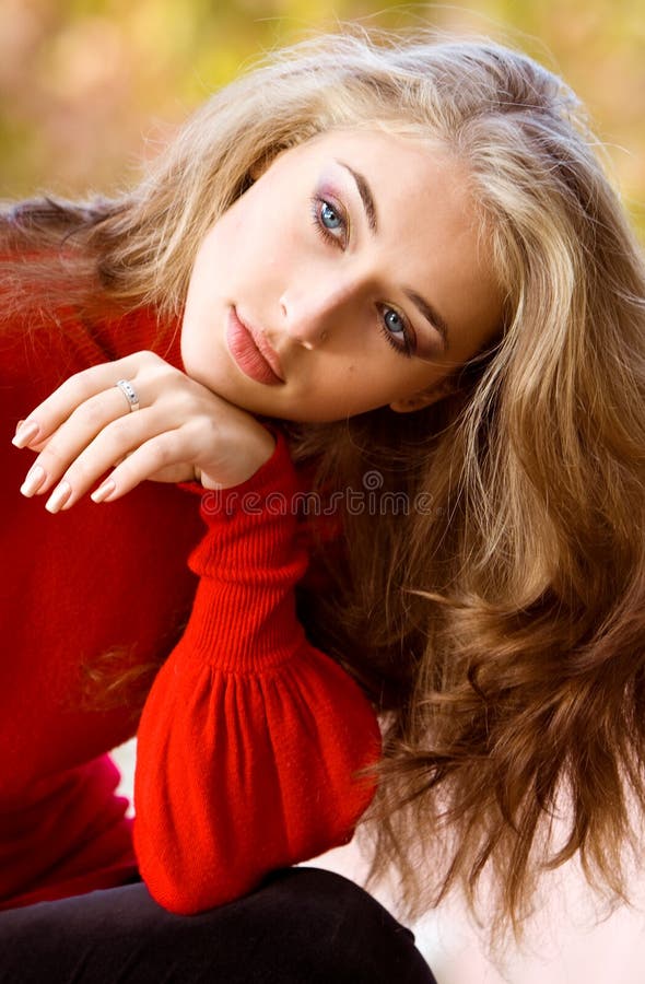 Miss Autumn stock image. Image of makeup, caucasian, long - 11286227