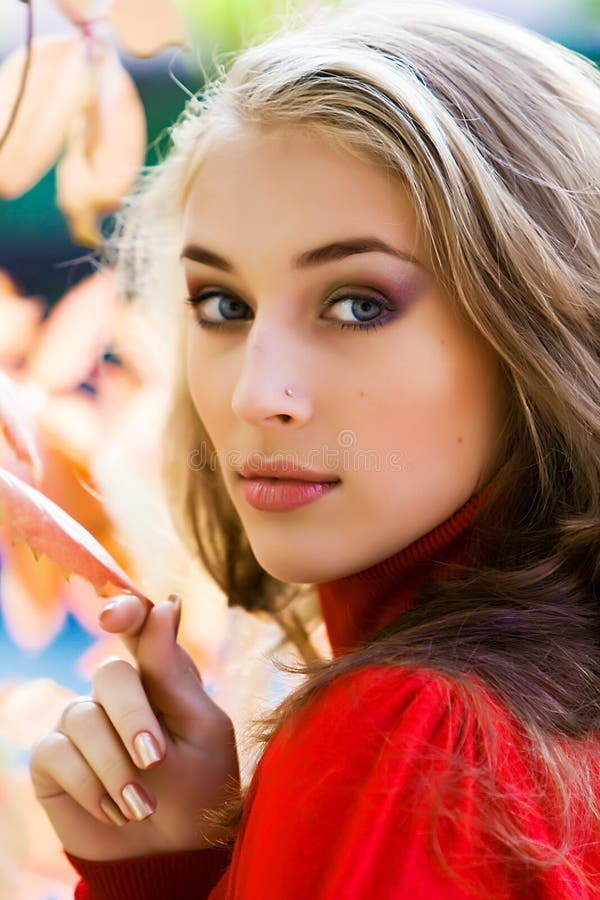 Miss autumn stock photo. Image of face, beauty, european - 15823928