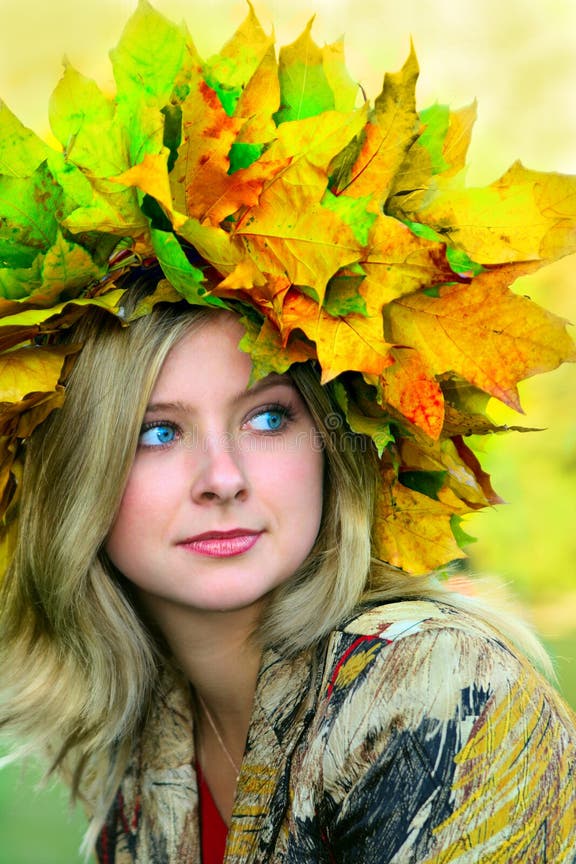 Miss Autumn stock photo. Image of horizontal, happy, closeup - 3356902