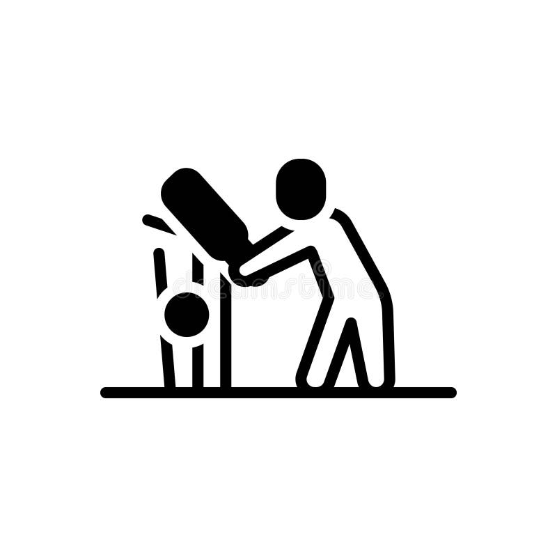 Black Solid Icon for Miss, Player and Cricket Stock Illustration ...