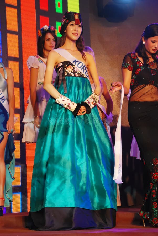 Miss Korea Wearing National Costume Editorial Image Image Of Color