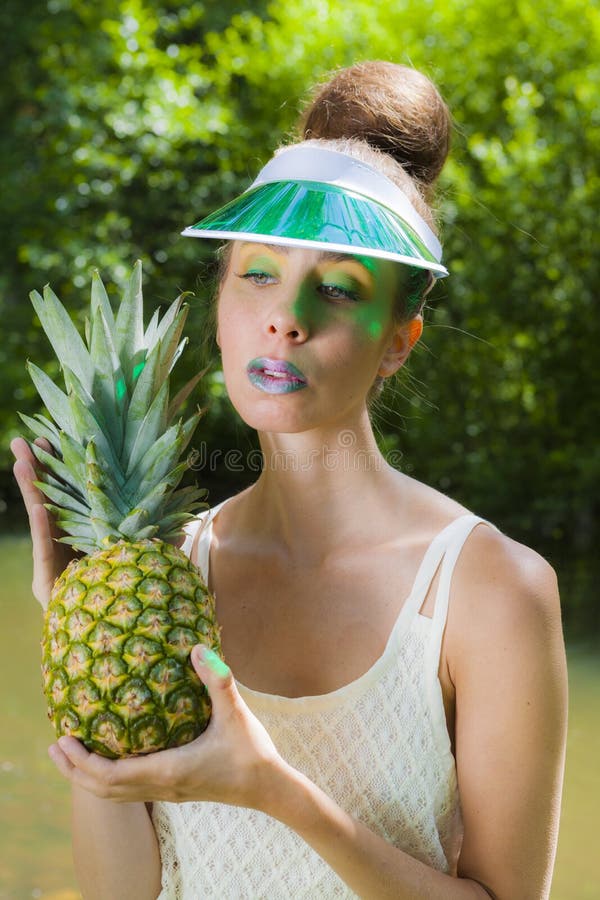 Miss Pineapple stock photo. Image of young, face, stylish - 51741236