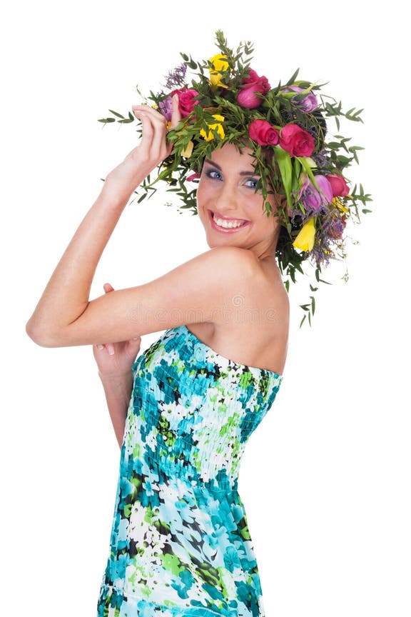 Miss spring stock image. Image of female, girl, flowers - 29211633