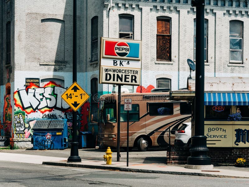 Miss Worcester Diner Sign, in Worcester, Massachusetts Editorial ...