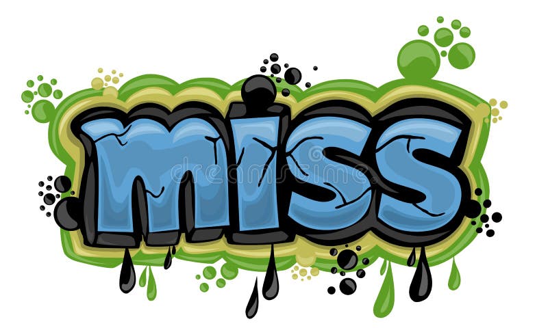 Miss U Lettering Pencil Sketch