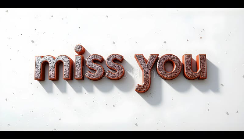 Miss You Design Lettering Text Stock Illustration - Illustration of ...