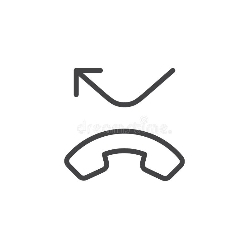 Missed Call Icon Thin Outline Art Symbol Stock Vector - Illustration of ...