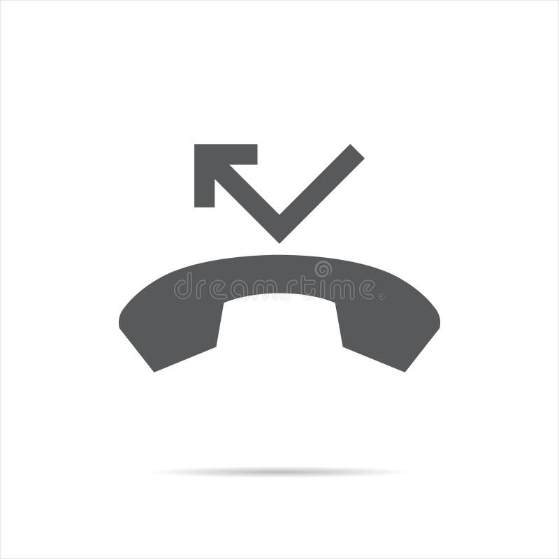 Missed Call Icon Vector in Flat Style Stock Vector - Illustration of ...