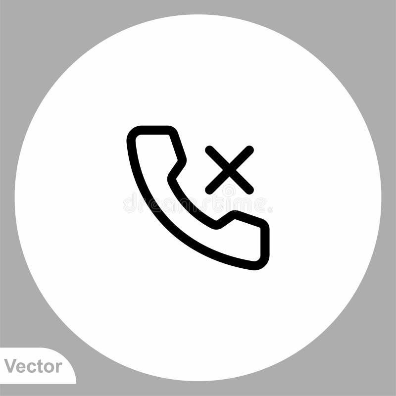 Missed Call Vector Icon Sign Symbol Stock Illustration - Illustration ...