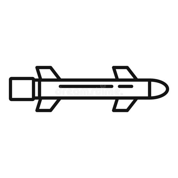 Missile Attack Icon, Outline Style Stock Illustration - Illustration of ...