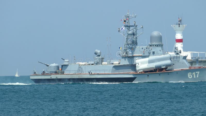 Missile Boat Enters the Military Base Stock Footage - Video of russia ...