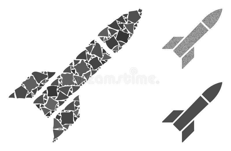 Missile Composition Icon of Ragged Pieces Stock Vector - Illustration ...