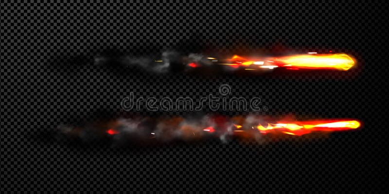 Missile Effect, Rocket Fire Trails with Smoke Stock Vector ...