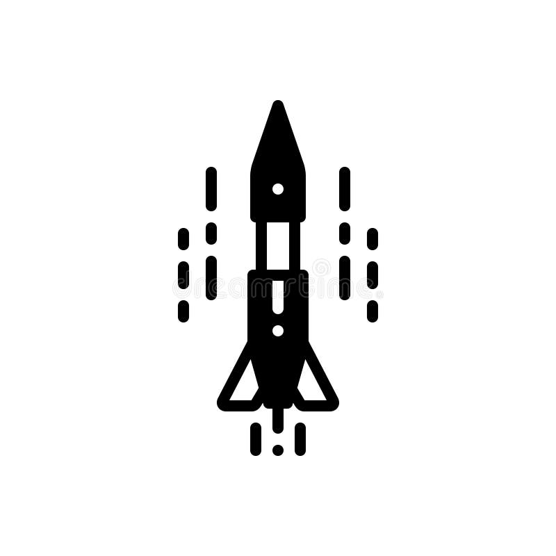 Black Solid Icon for Missile, Projectile and Launch Stock Vector ...