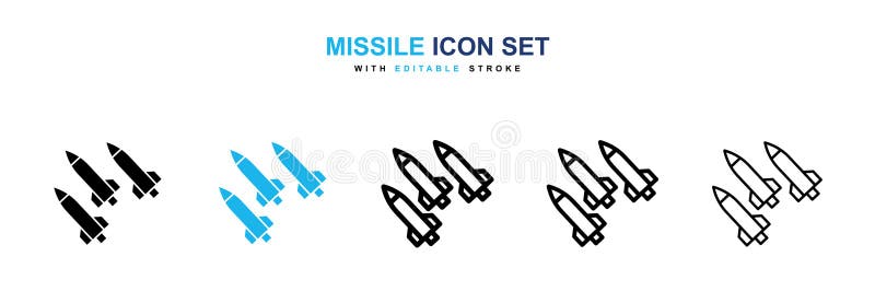 Missile icon, line icon stock vector. Illustration of conflict - 260111792