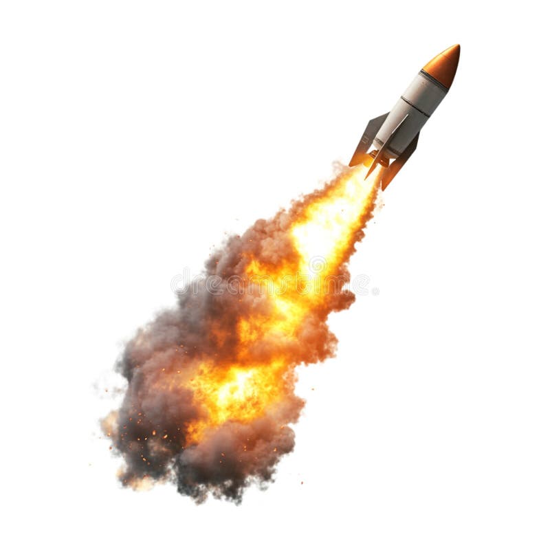 Missile Launch with Fire on Transparent Background - Ai Generated Stock ...