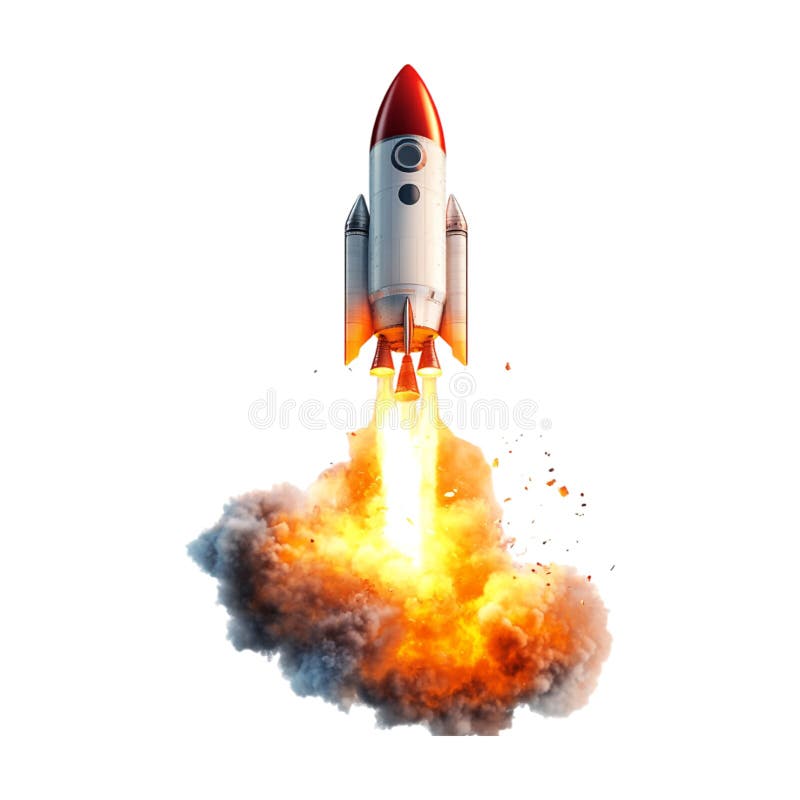 Missile Launch with Fire on Transparent Background - Ai Generated Stock ...