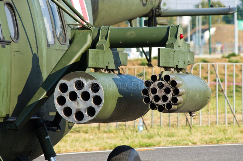 Helicopter Missile Launcher Stock Image - Image of launcher, military ...