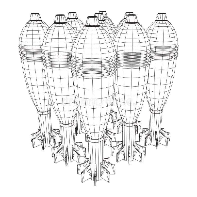 Missile, Nuclear Bomb Vector Stock Vector - Illustration of defcon ...