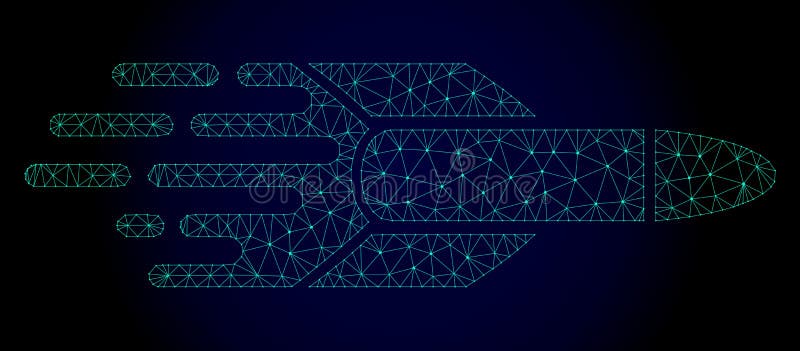 Missile Polygonal Frame Vector Mesh with Fast Motion Effect Stock ...