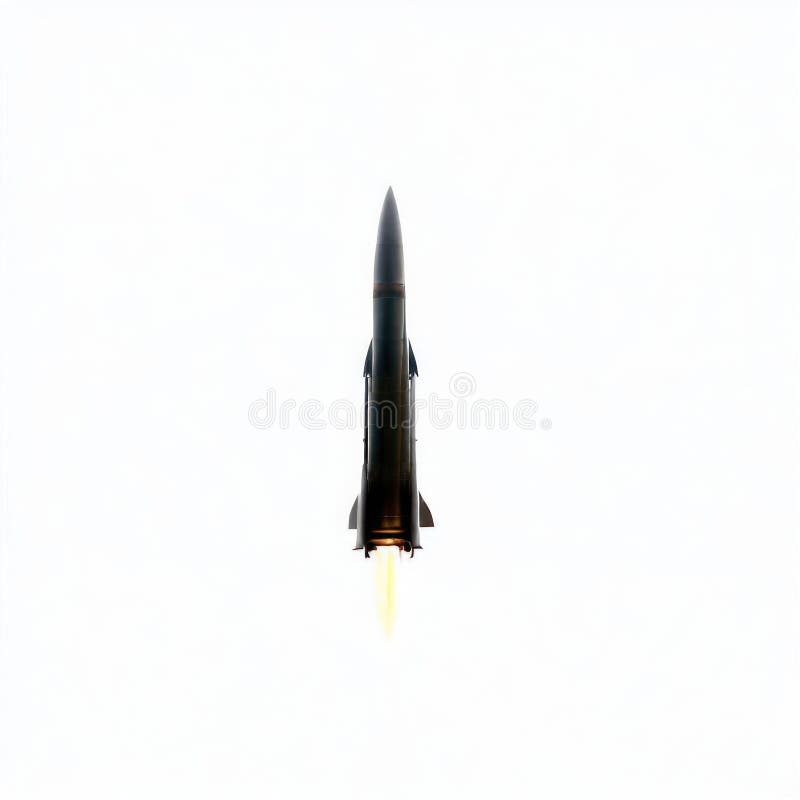 Missile Rising from the Launch Pad Isolate on White Background ...