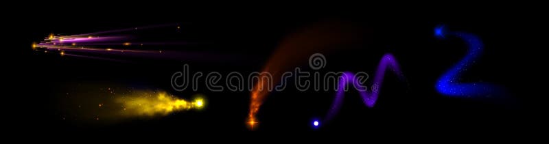 Missile or Star Light Trail Effect. Stock Vector - Illustration of ...